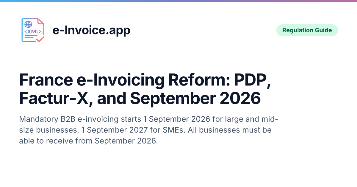 France e-Invoicing Reform: PDP, Factur-X, and September 2026 | e ...